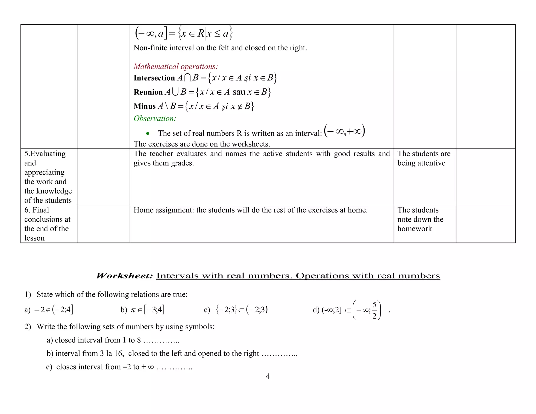 Intervals of numbers. operations with intervals of numbers | PDF