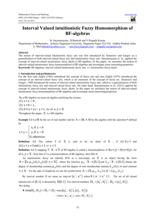 Interval valued intuitionistic fuzzy homomorphism of bf algebras | PDF