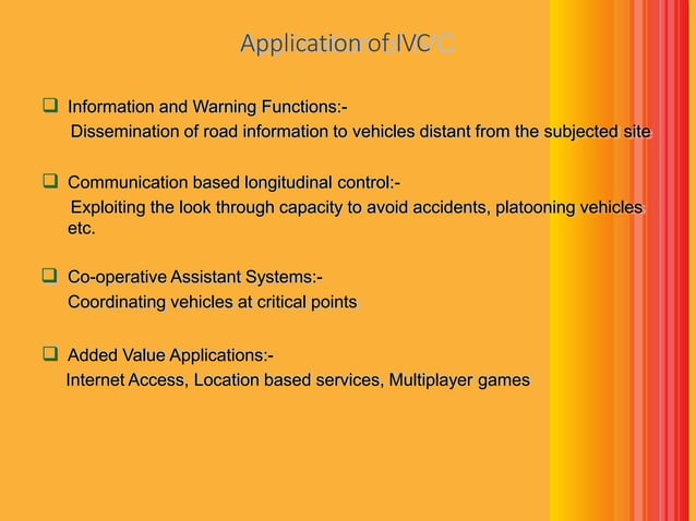 inter vehicular communication.pptx | Auto Technology | Automotive