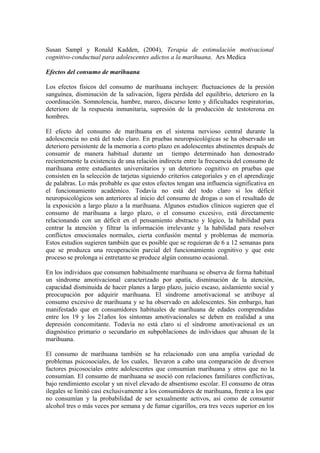Intervención terapéutica con jóvenes adictos a la marihuana | DOC