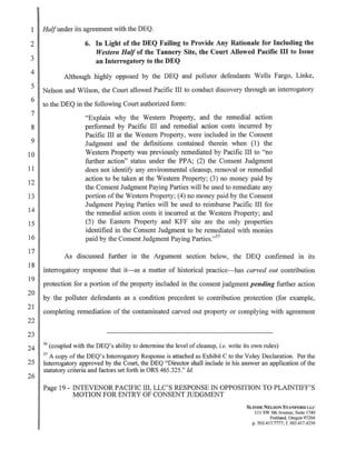 Intervenor Opposition to DEQ motion for Entry of Consent Judgment | PDF
