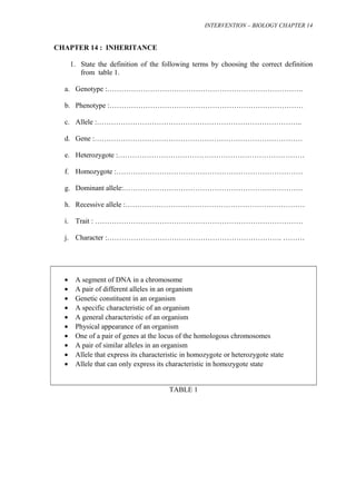 Intervensi biology Form 5 chapter 5 | PDF