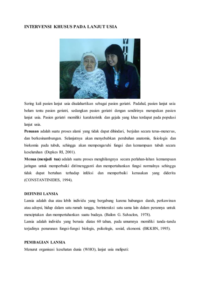 Intervensi khusus pada lanjut usia | DOCX