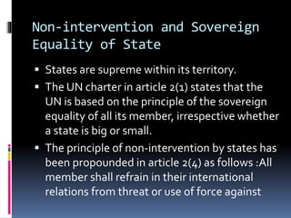 Charter of U.N. Article 2(1,4,7) Intervention | PPTX