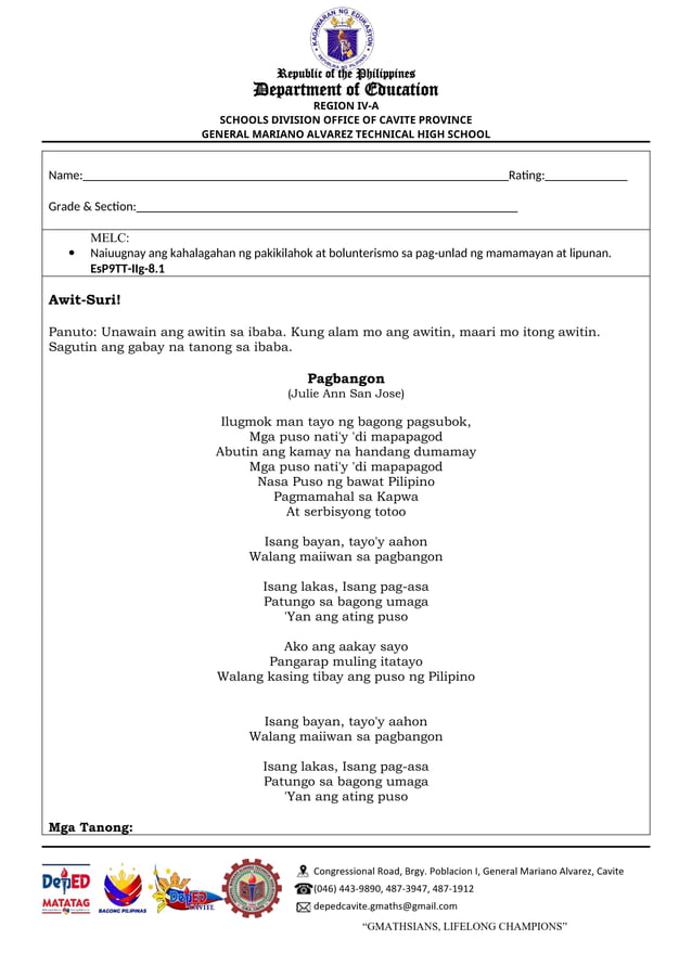 INTERVENTION-MATERIALS ESP 9 Q2 PAKIKILAHOK AT BOLUNTERISMO.docx