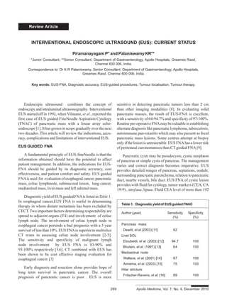 Interventional Endoscopic Ultrasound (EUS) | PDF