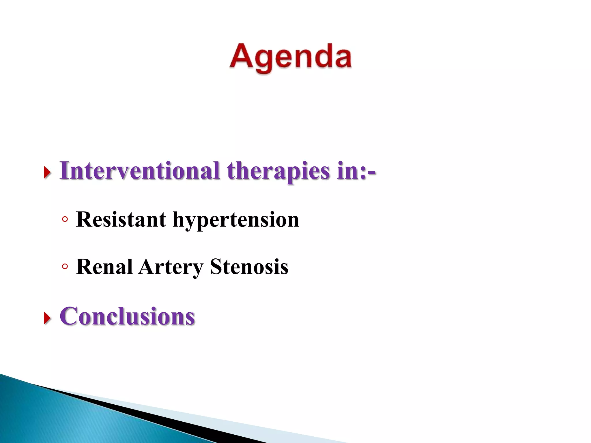 Interventional therapies for hypertension | PPTX | First Aid | Injuries