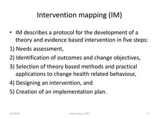 Intervention Mapping To Develop A Culturally Appropriate Intervention ...
