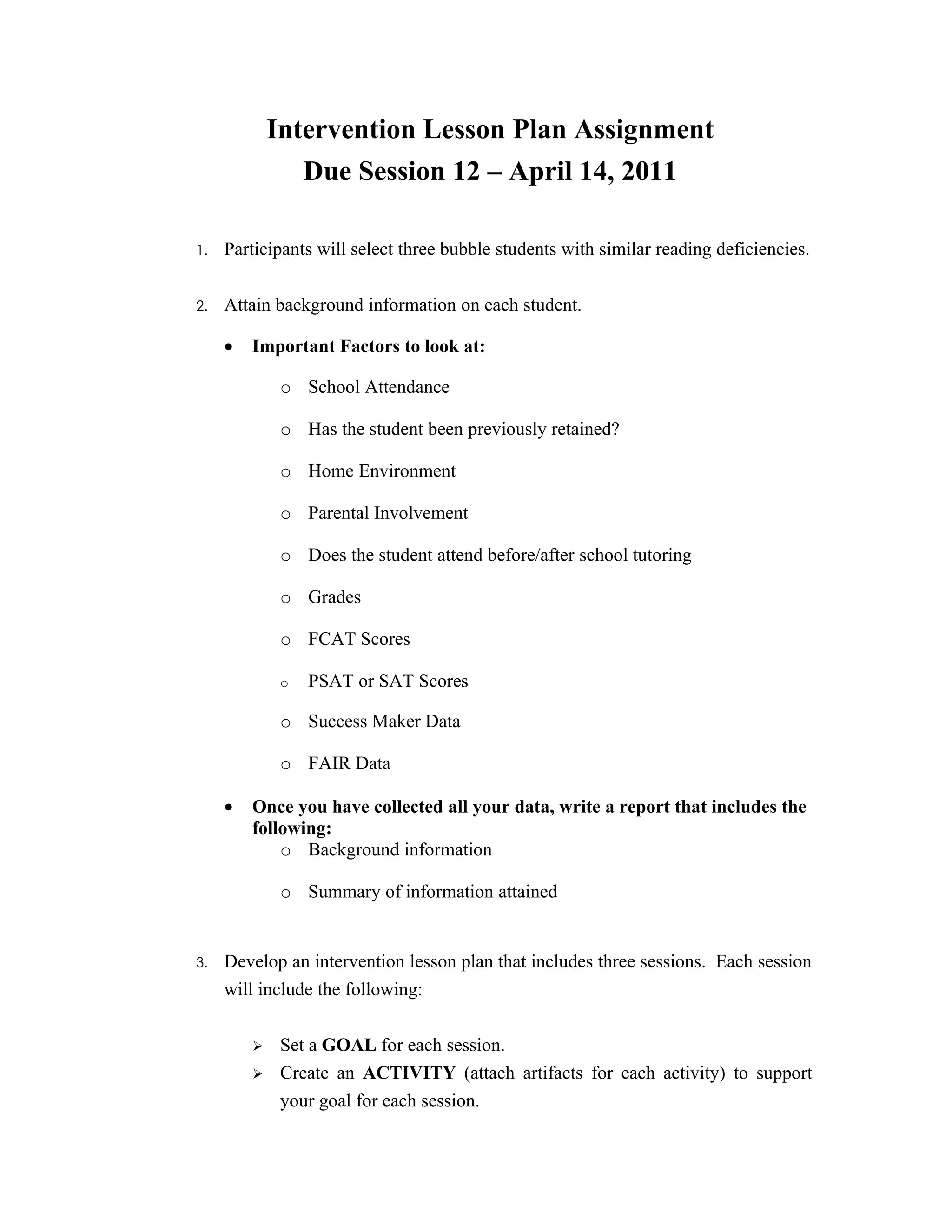 Intervention Plan Instructitons | DOC