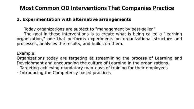 Organisational Development Interventions | PPTX | Physical Therapy ...