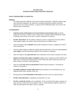 Interventions for cognitive and academic deficits | PDF