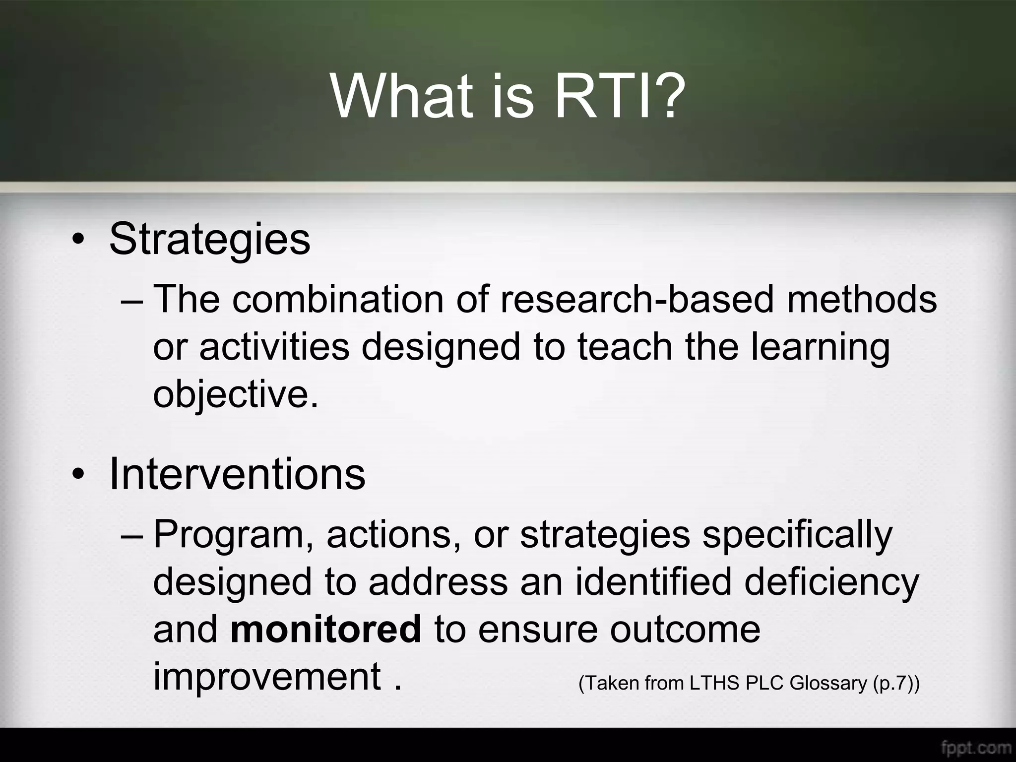 Interventions in the classroom | PPTX