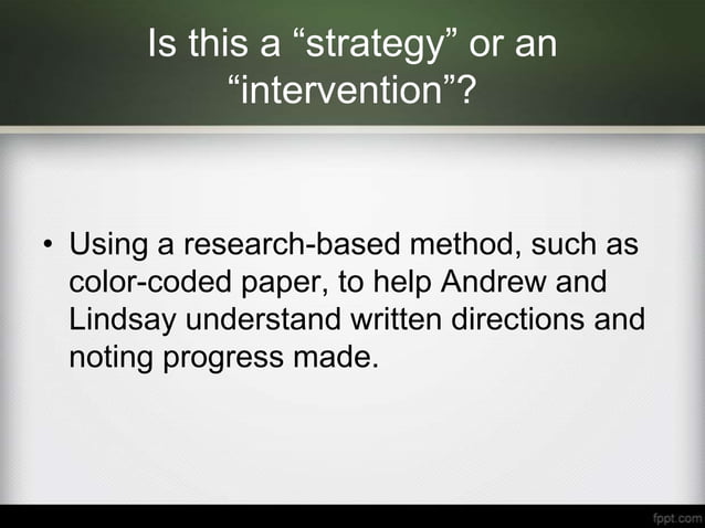 Interventions in the classroom | PPTX
