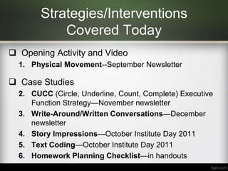 Interventions in the classroom | PPTX