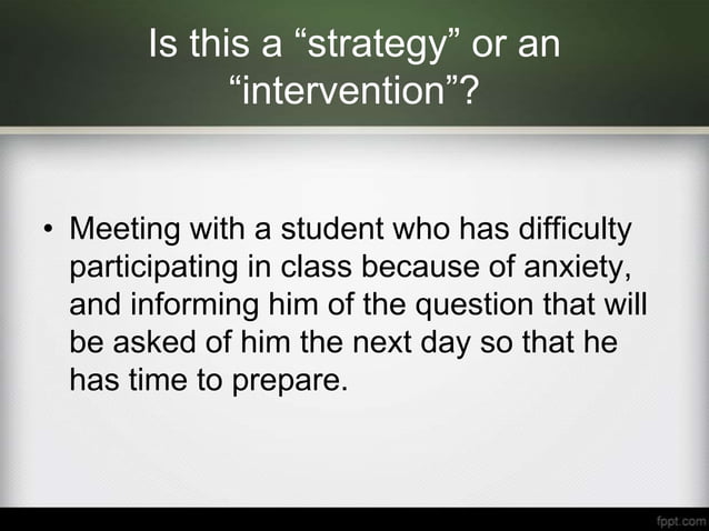 Interventions in the classroom | PPTX