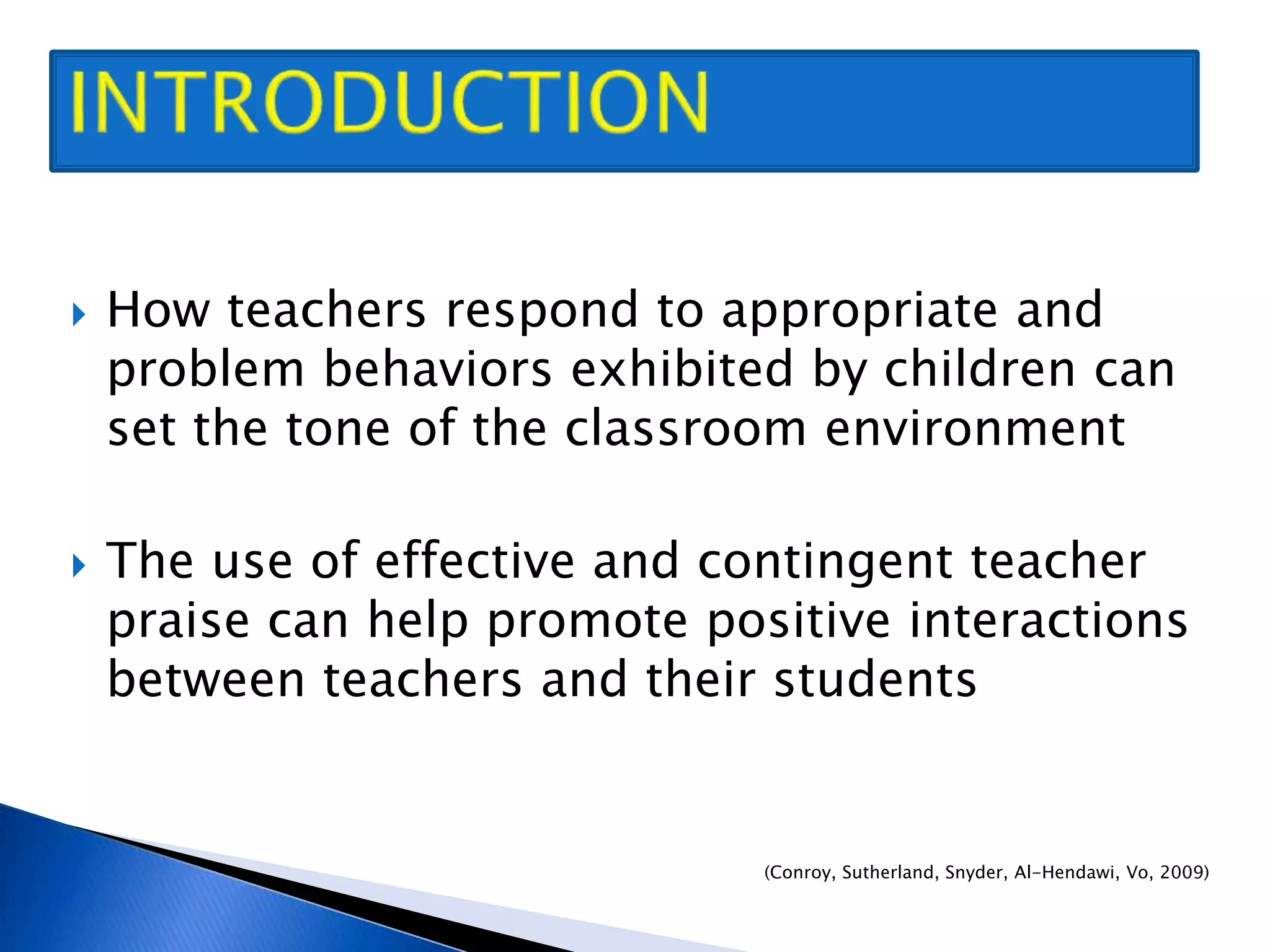 Intervention strategy -Behavior-Specific Praise | PPTX