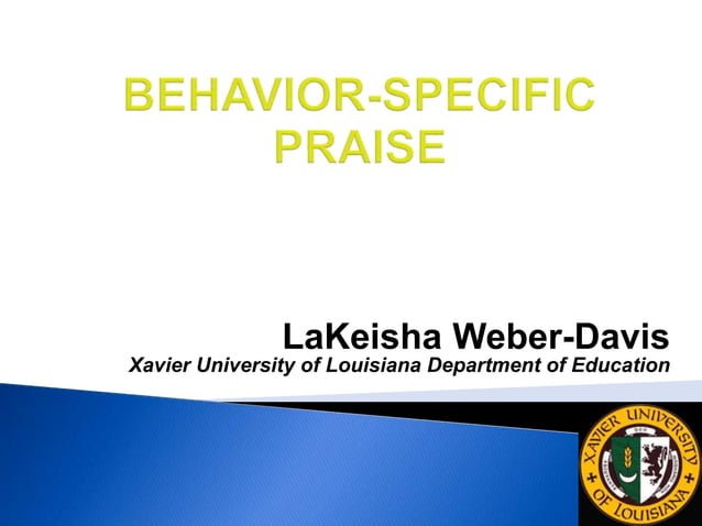 Intervention strategy -Behavior-Specific Praise | PPTX