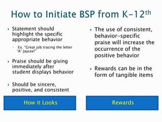 Intervention strategy -Behavior-Specific Praise | PPTX