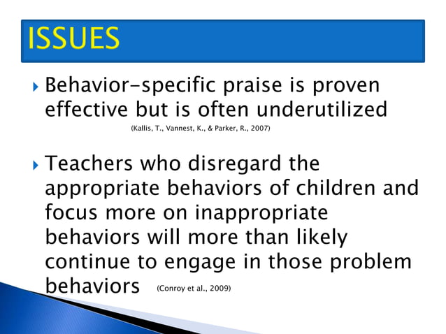 Intervention strategy -Behavior-Specific Praise | PPTX
