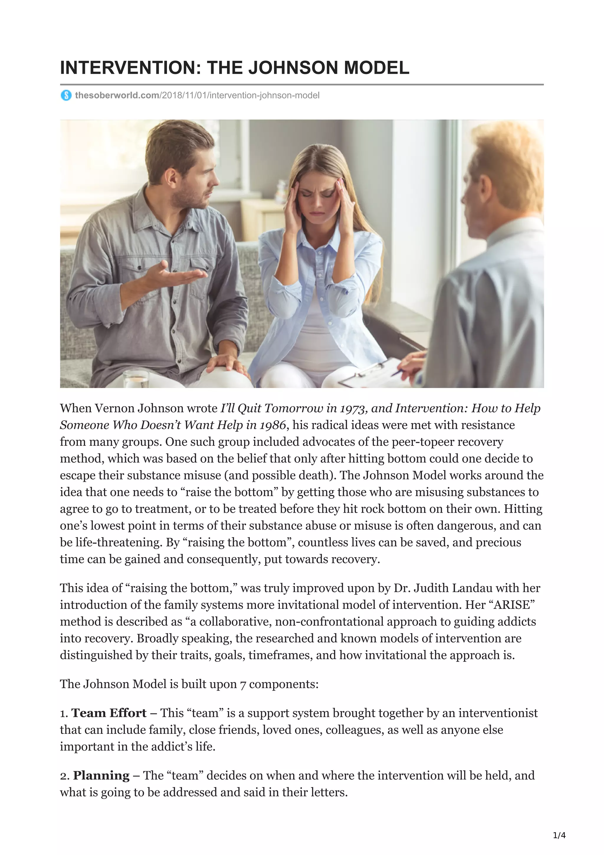 Intervention the johnson model | PDF