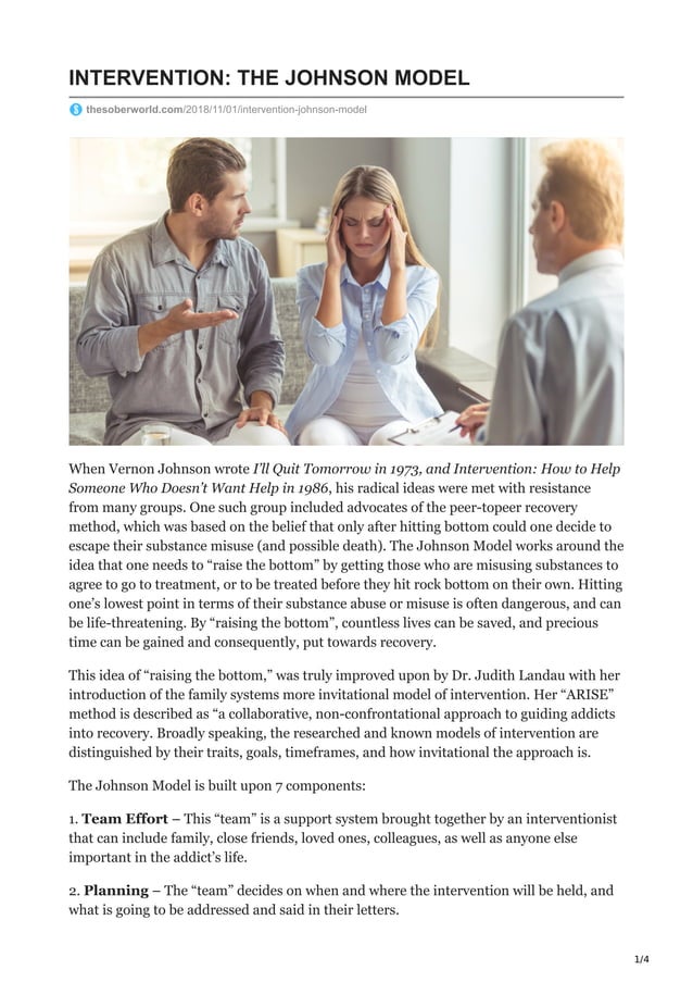 Intervention the johnson model | PDF