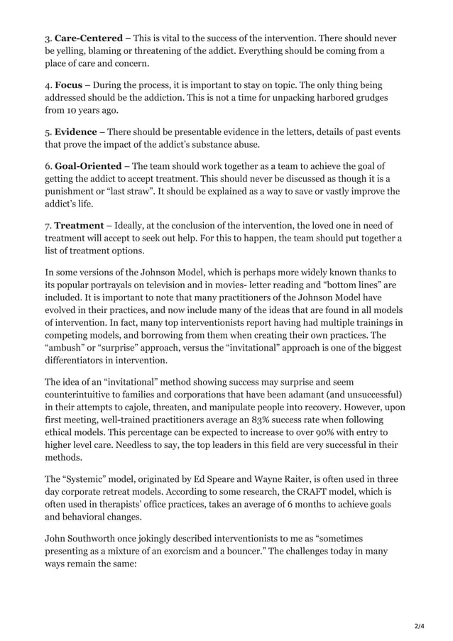 Intervention the johnson model | PDF