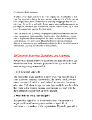 Interview tips | DOC