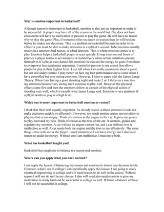 Interview Script | DOCX | Basketball | Sports