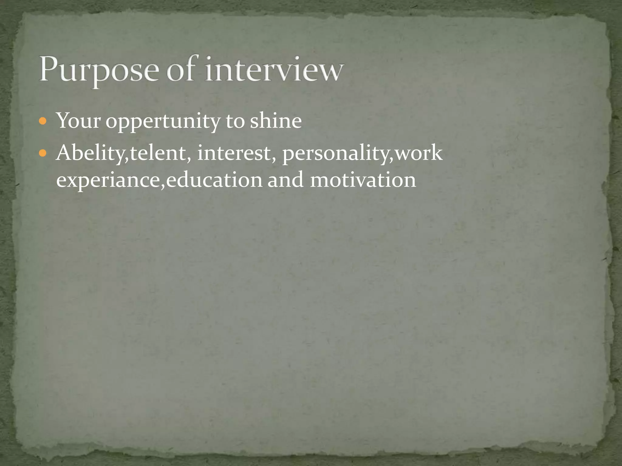 Interview Objectives | PPT