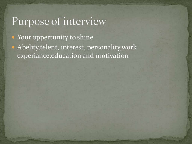 Interview Objectives | PPT