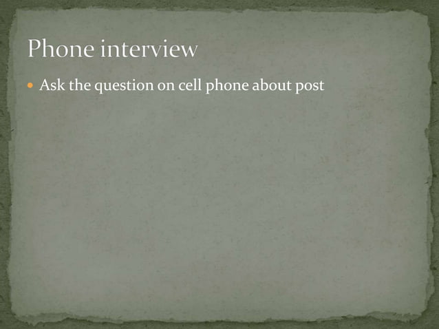 Interview Objectives | PPT