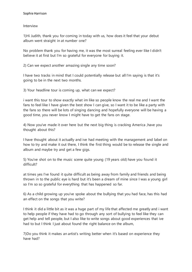 First Draft Of Interview | DOCX