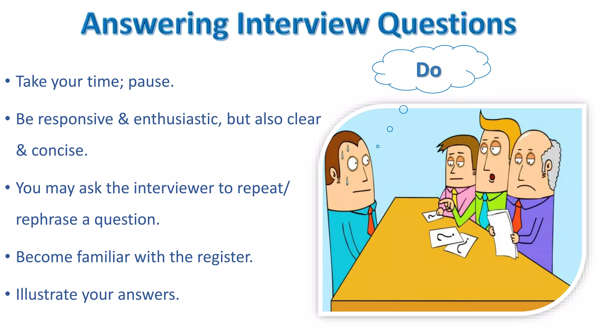 Preparing for an Interview | PPTX | Resume Writing and Advice | Job Search