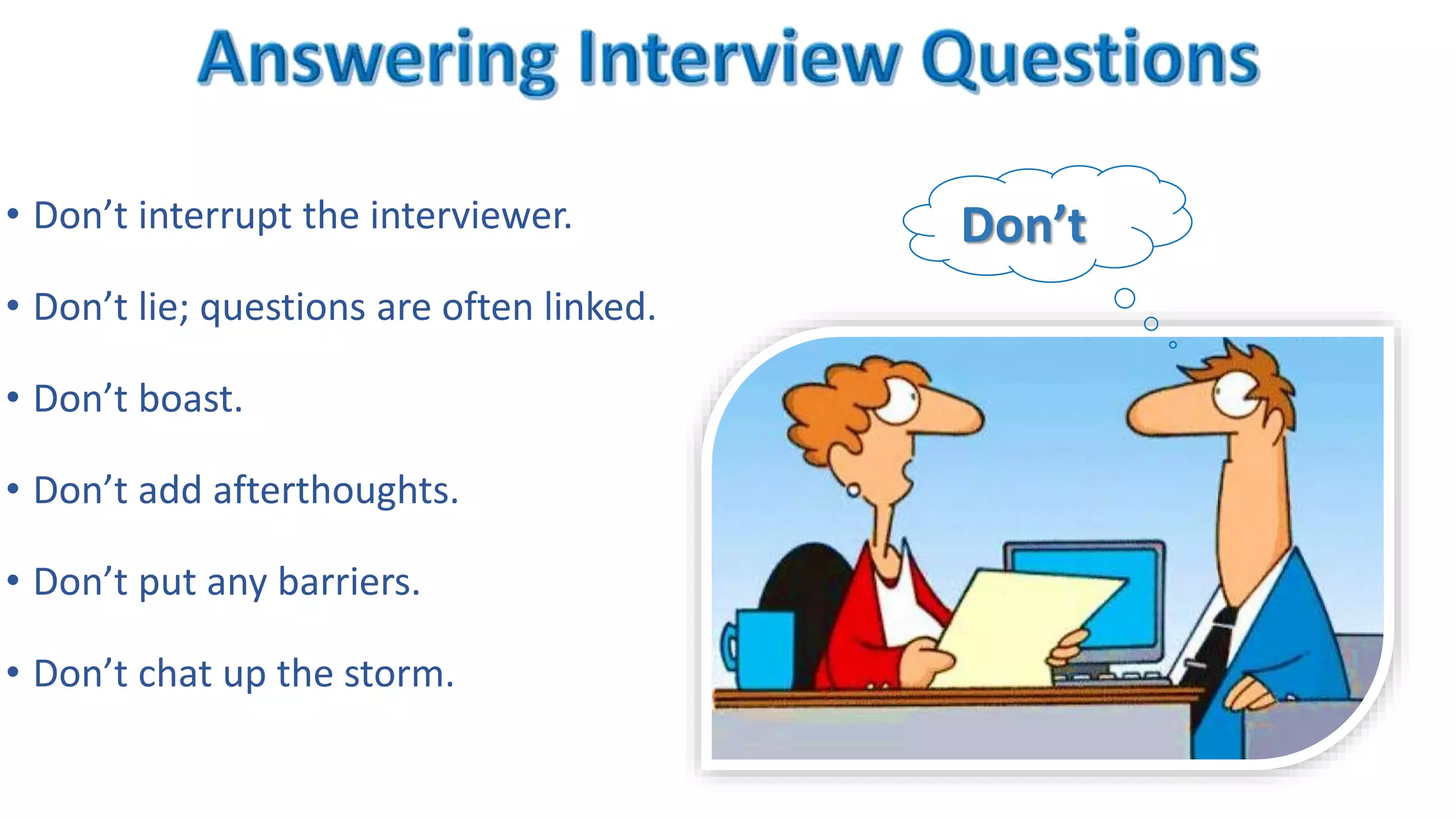 Preparing for an Interview | PPTX | Resume Writing and Advice | Job Search