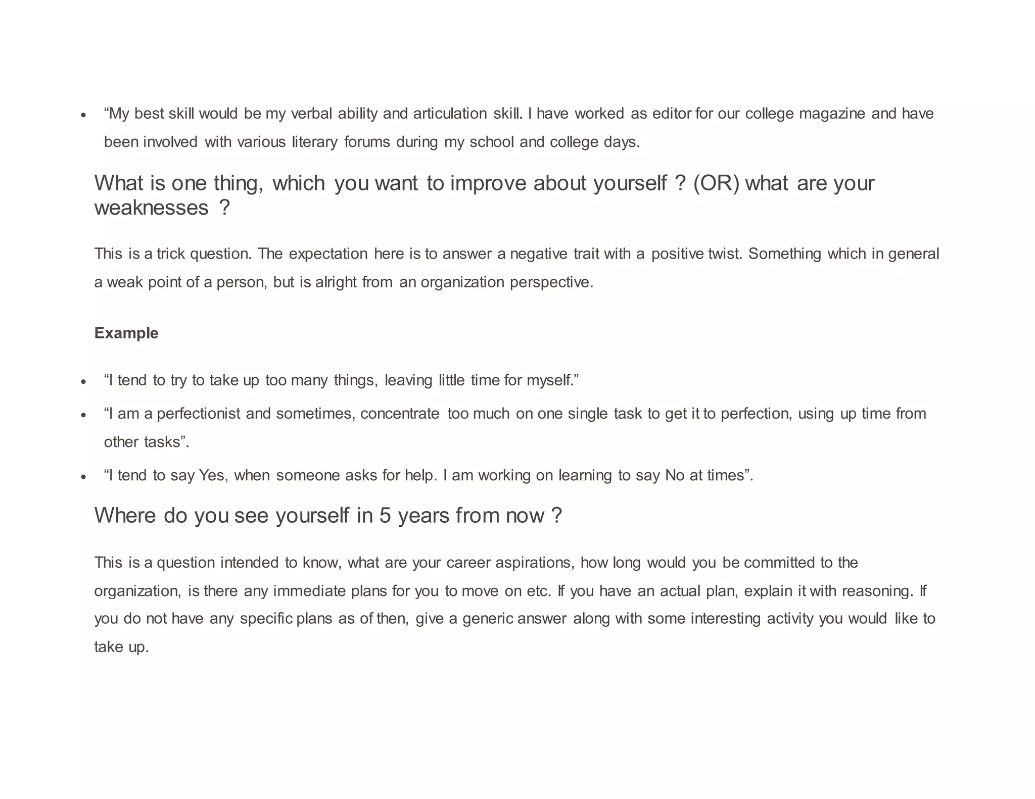 Fresher Interview questions with answer | DOCX