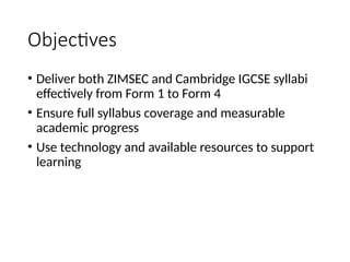 DIFFERENCES BETWEEN CAMBRIDGE SYLLABUS AND ZIMSEC | PPTX