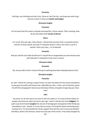 Interview film promotion | DOCX