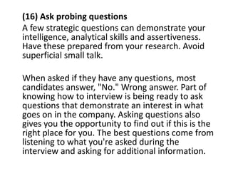 Interview techniques | PPTX | Resume Writing and Advice | Job Search