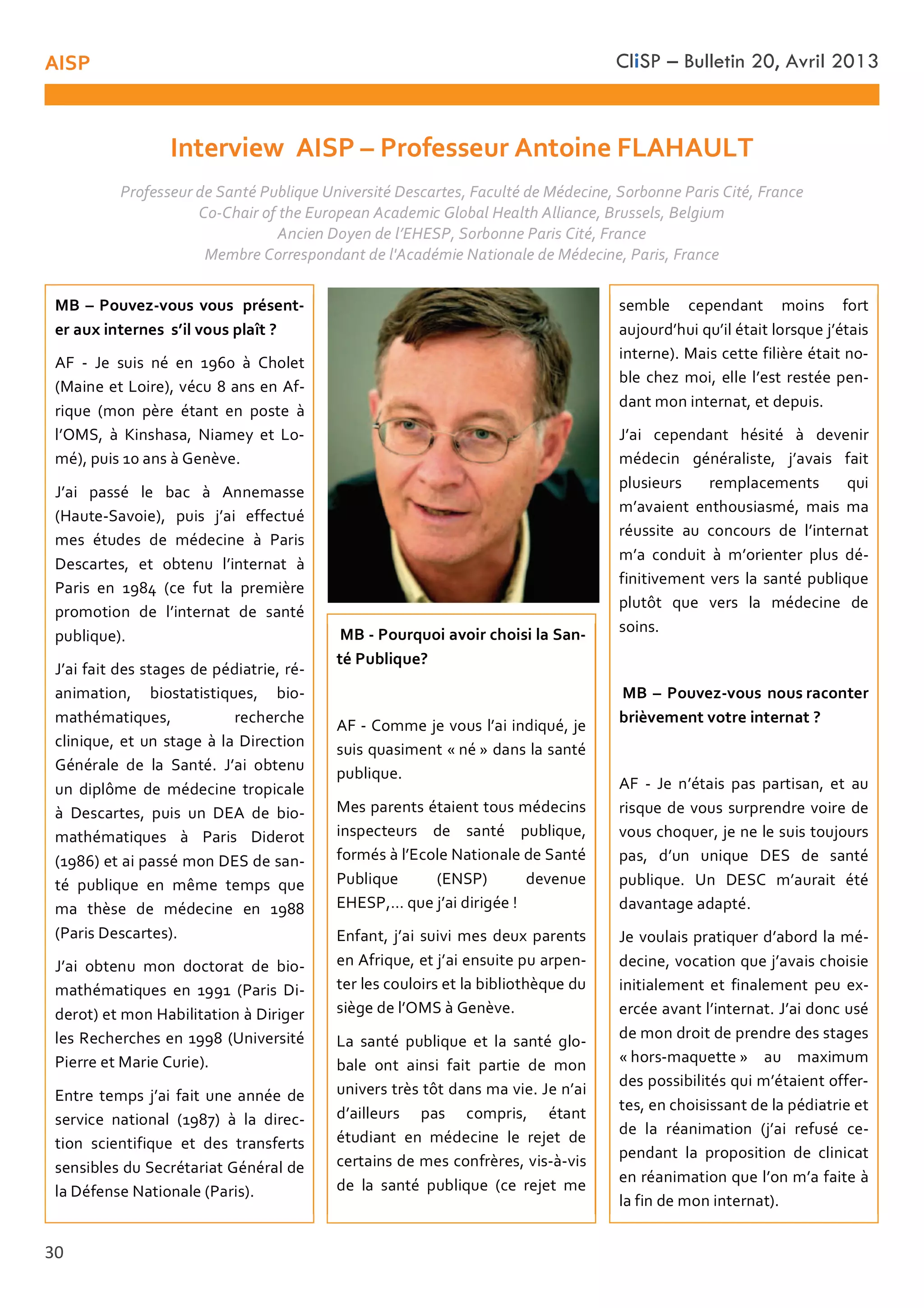 Interview aisp professeur antoine flahault. | PDF