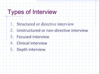 Interview and questionire | PPT | Resume Writing and Advice | Job Search