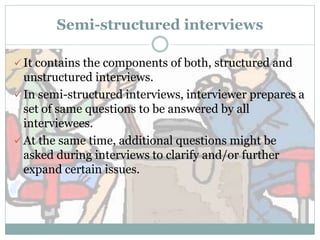 Interview as a method for research | PPTX