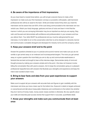 Interview basics | PDF | Resume Writing and Advice | Job Search