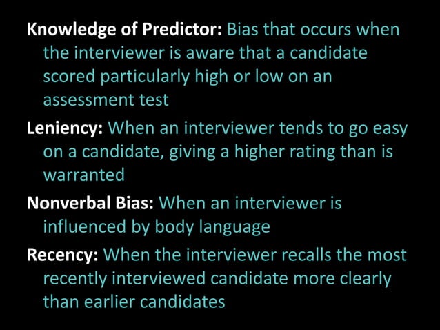 Interview bias | PPTX | Resume Writing and Advice | Job Search