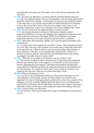 Interview "Business spotlight" editor-in-chief | PDF