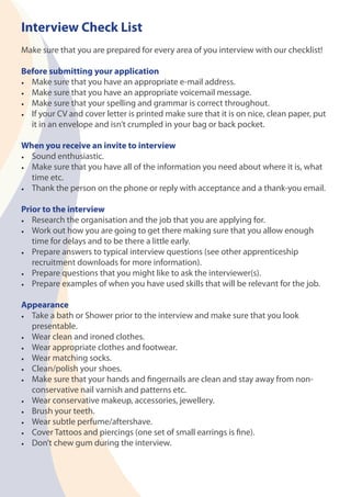 Interview Checklist | PDF