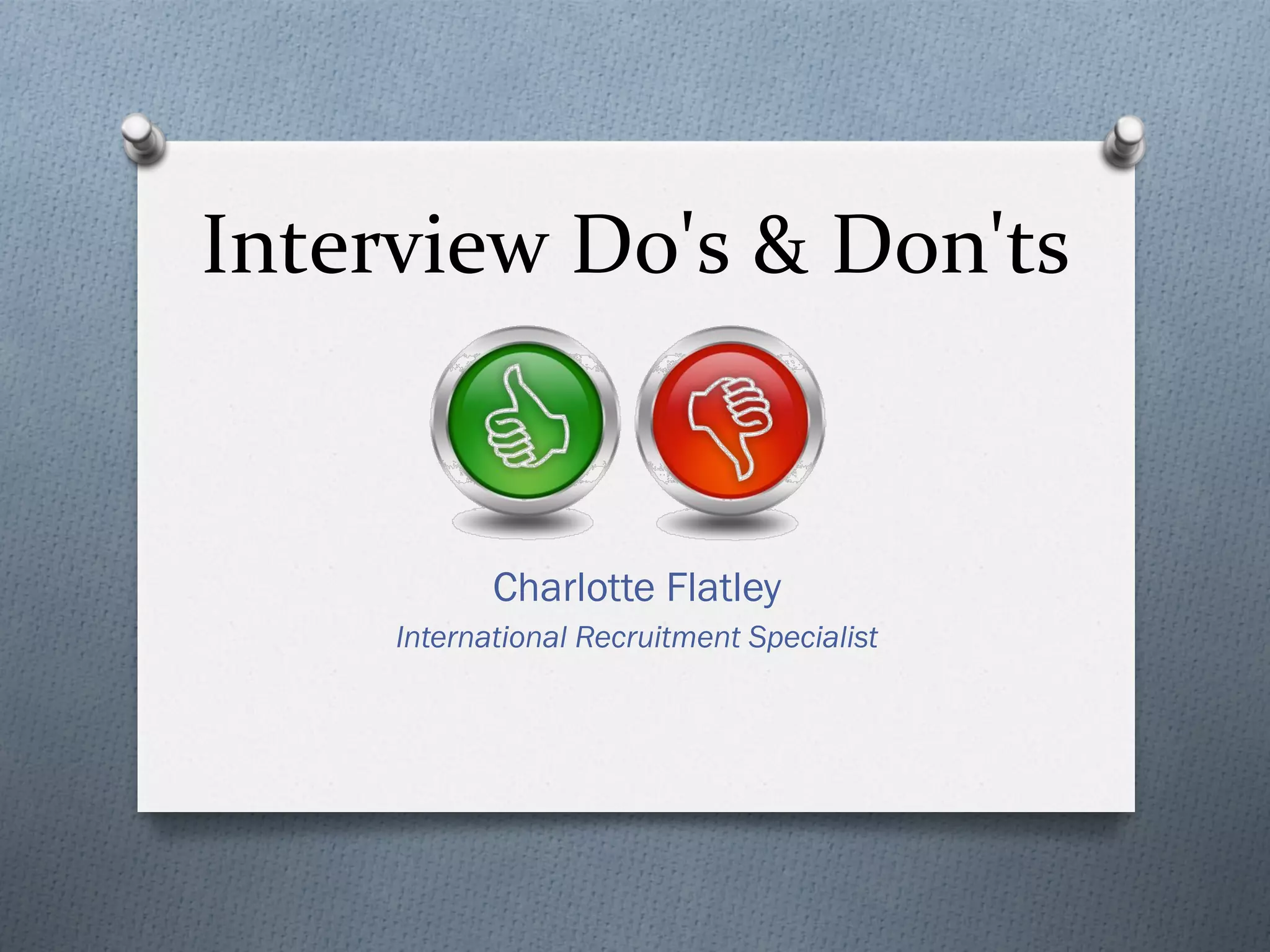 Interview Do's & Don'ts | PDF | Resume Writing and Advice | Job Search