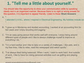 Interview English 1 | PPT