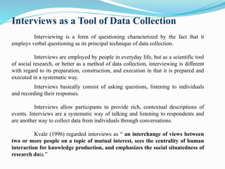 Interview, enquiry forms & schedules by ritu swarnakar | PPTX