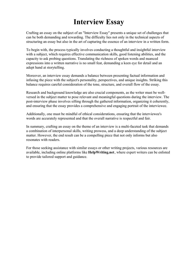 Interview Essay. 002 How To Start An Interview Essay Example Thatsnotus ...