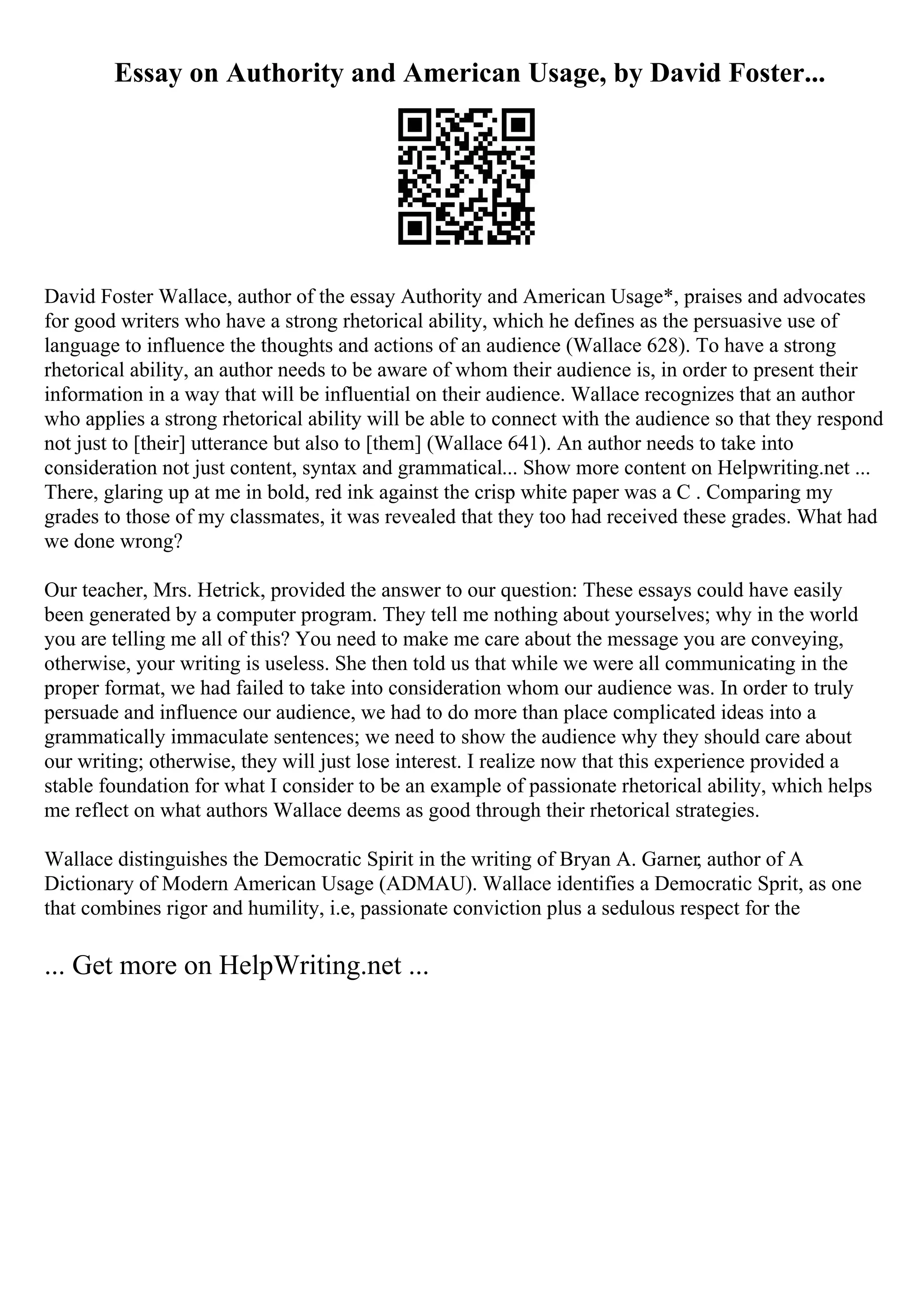 Interview Essay Apa Style | PDF